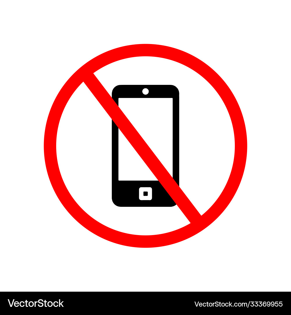 Mobile Phone Restriction Sign Royalty Free Vector Image