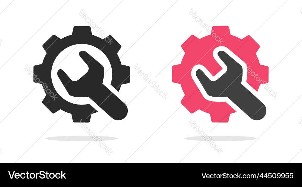 Repair fix help logo icon settings or cog wheel Vector Image