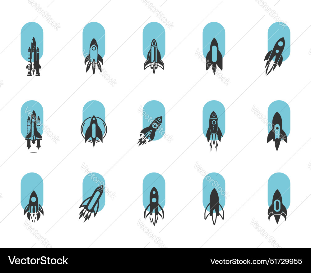 Rocket logo collection for tech projects Vector Image