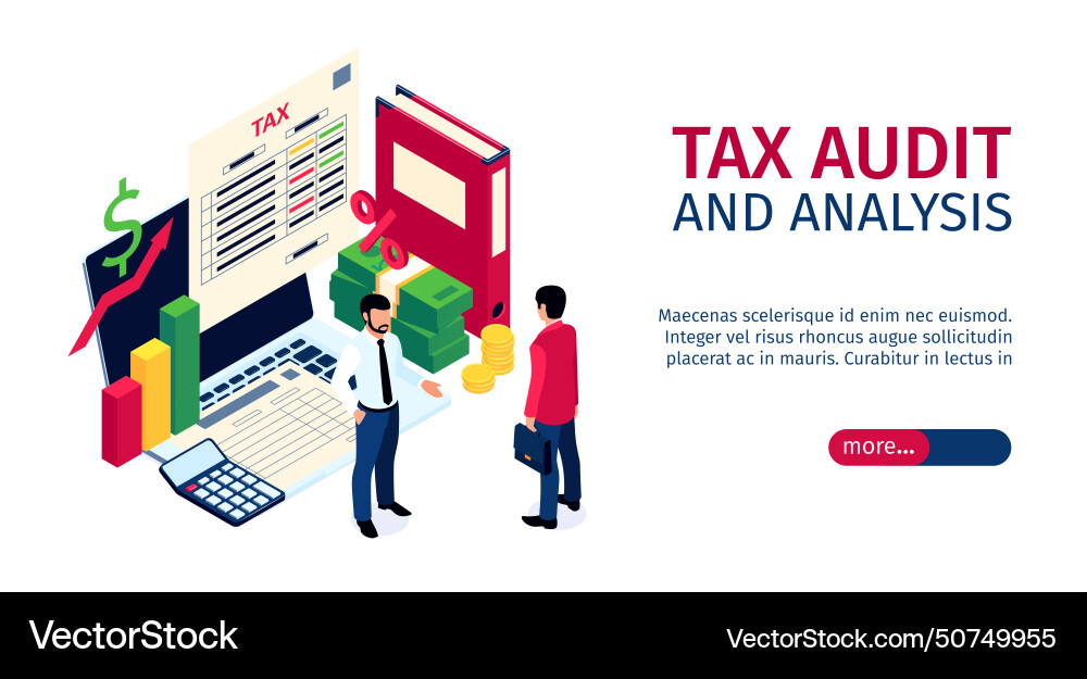 Taxes accounting horizontal banner Royalty Free Vector Image
