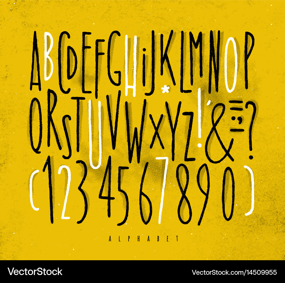 Vintage Alphabet Lines Font Royalty Free Vector Image