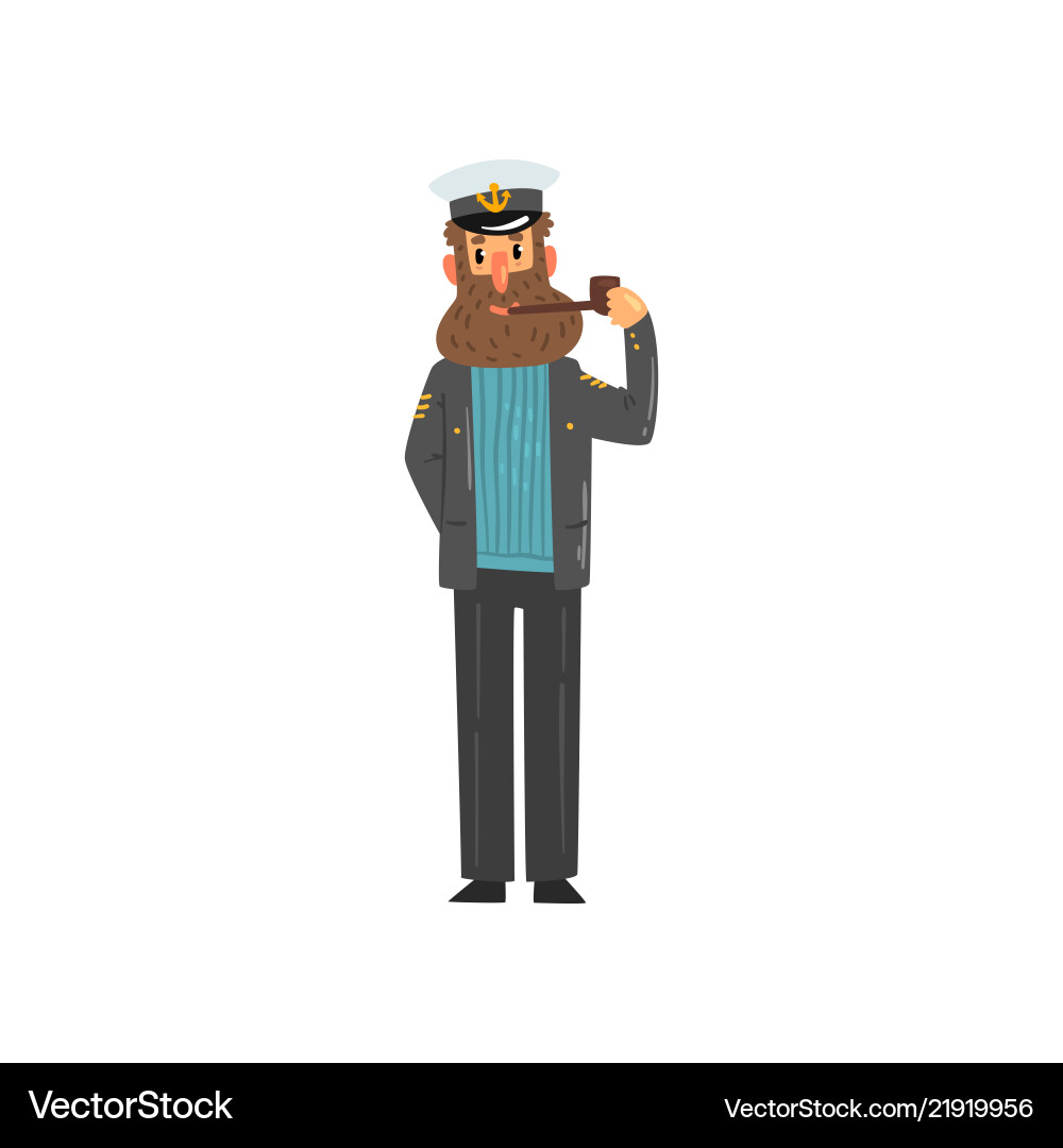 Bearded Sailor Captain Royalty Free Vector Image