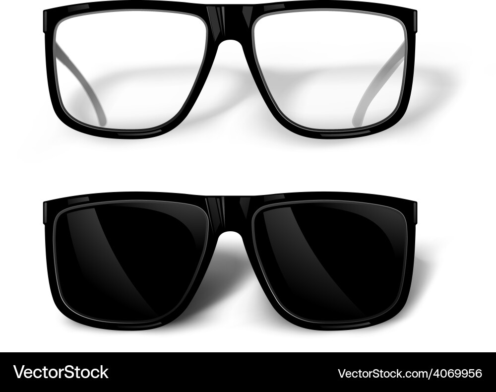 Black glasses Royalty Free Vector Image - VectorStock