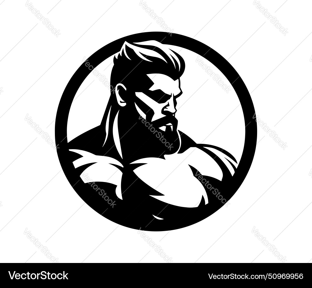 Bodybuilder silhouette gym logo Royalty Free Vector Image