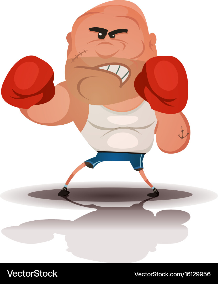 Cartoon angry boxer champion Royalty Free Vector Image