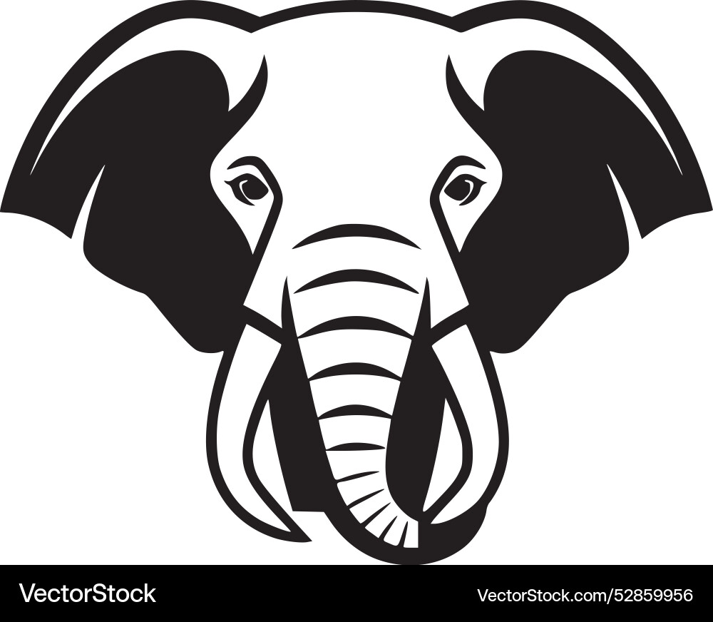 Elephant - black and white isolated icon Vector Image