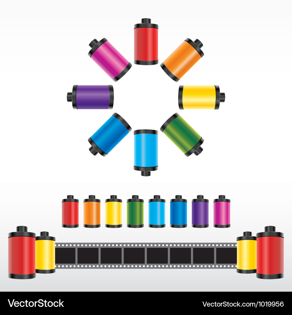 Film roll color Royalty Free Vector Image - VectorStock