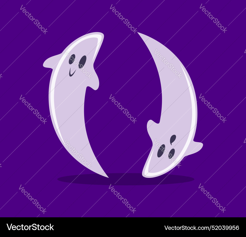 Halloween font ghosts or boo monsters as brackets Vector Image