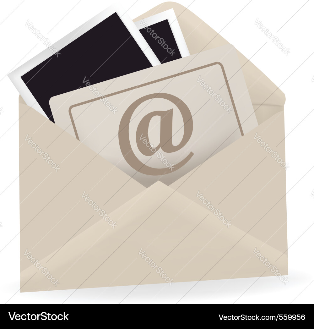 Open envelope with email sign Royalty Free Vector Image