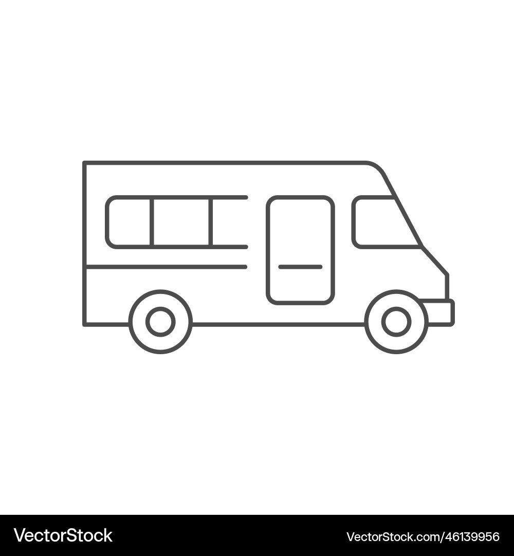 Passenger van line outline icon Royalty Free Vector Image