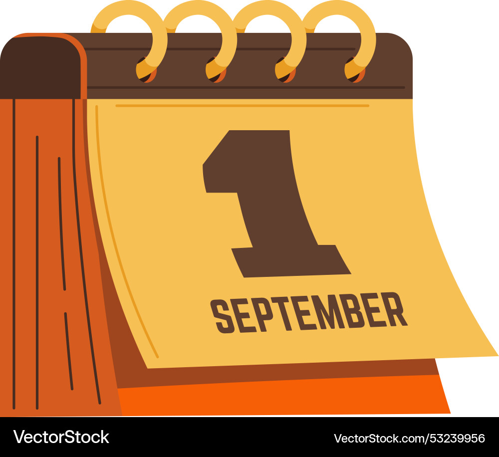 September calendar isolated Royalty Free Vector Image