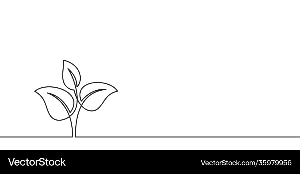 Wachsende Sprout Line Art Lizenzfreies Vektorbild