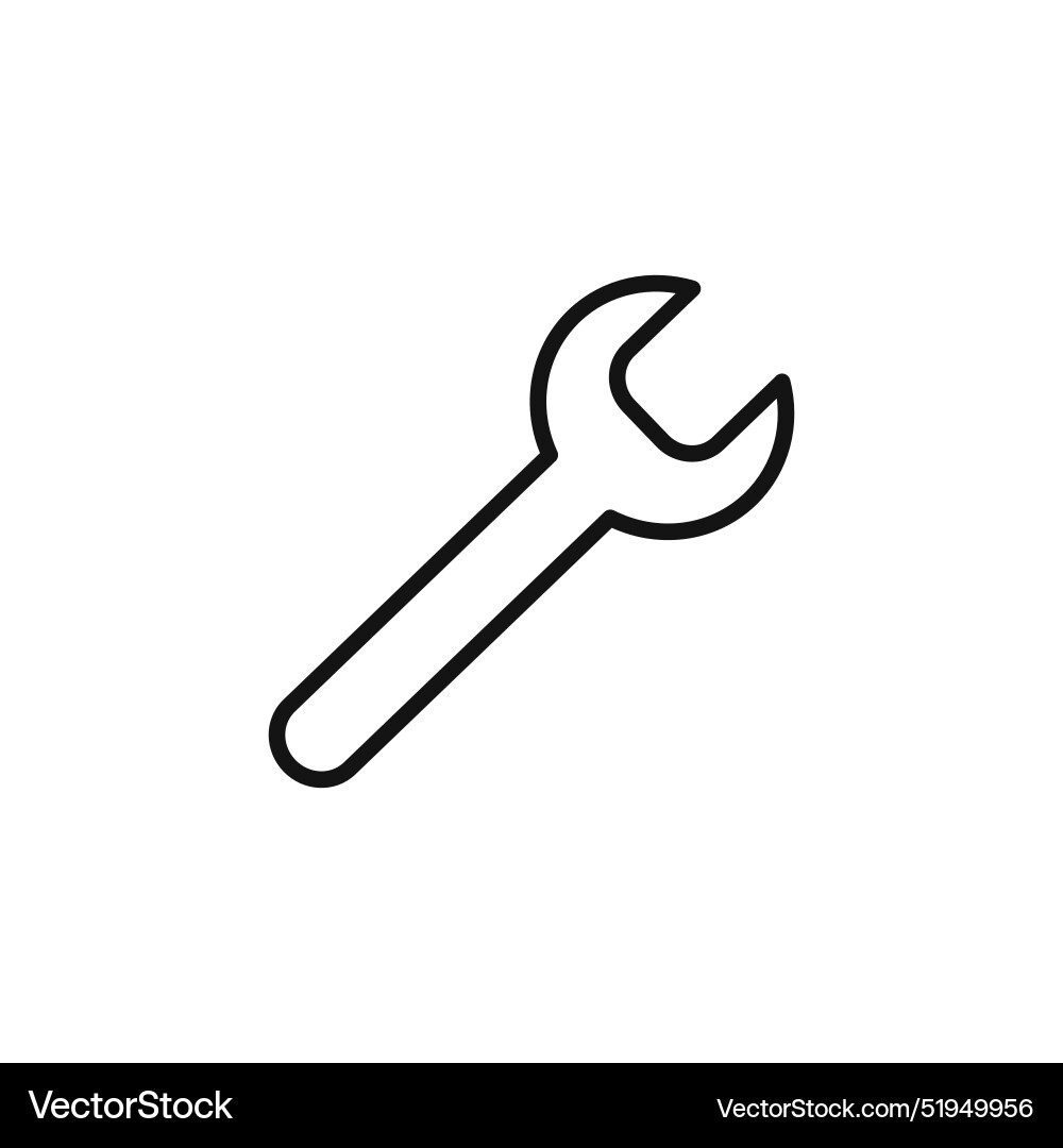 Wrench logo sign outline Royalty Free Vector Image