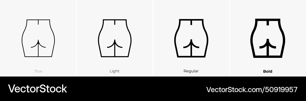 Buttock icon thin light regular and bold style Vector Image