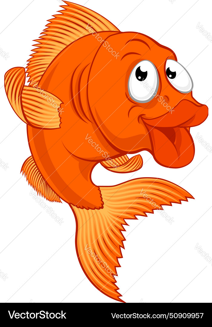 Cartoon gold fish or character Royalty Free Vector Image