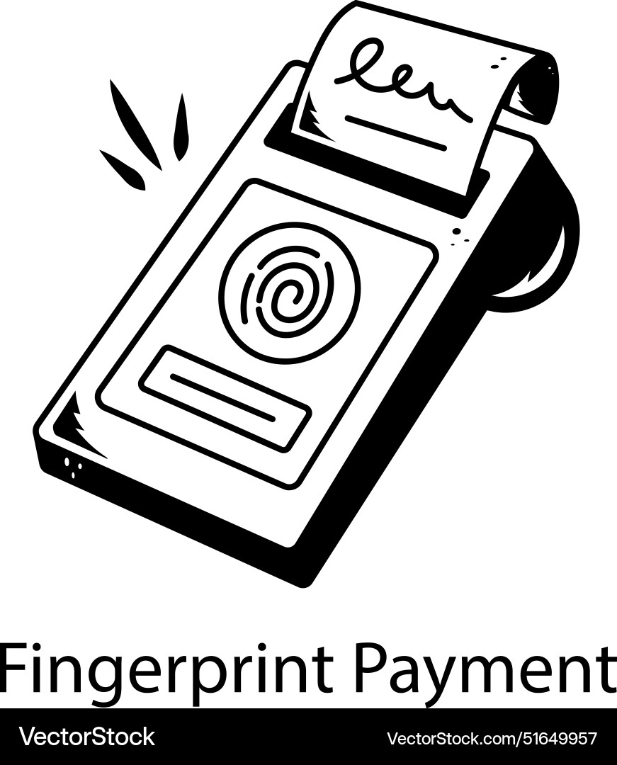 Fingerprint payment Royalty Free Vector Image - VectorStock