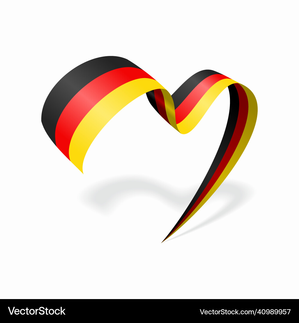German flag heart shaped ribbon Royalty Free Vector Image