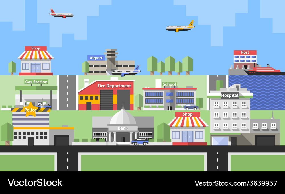 Government buildings background Royalty Free Vector Image