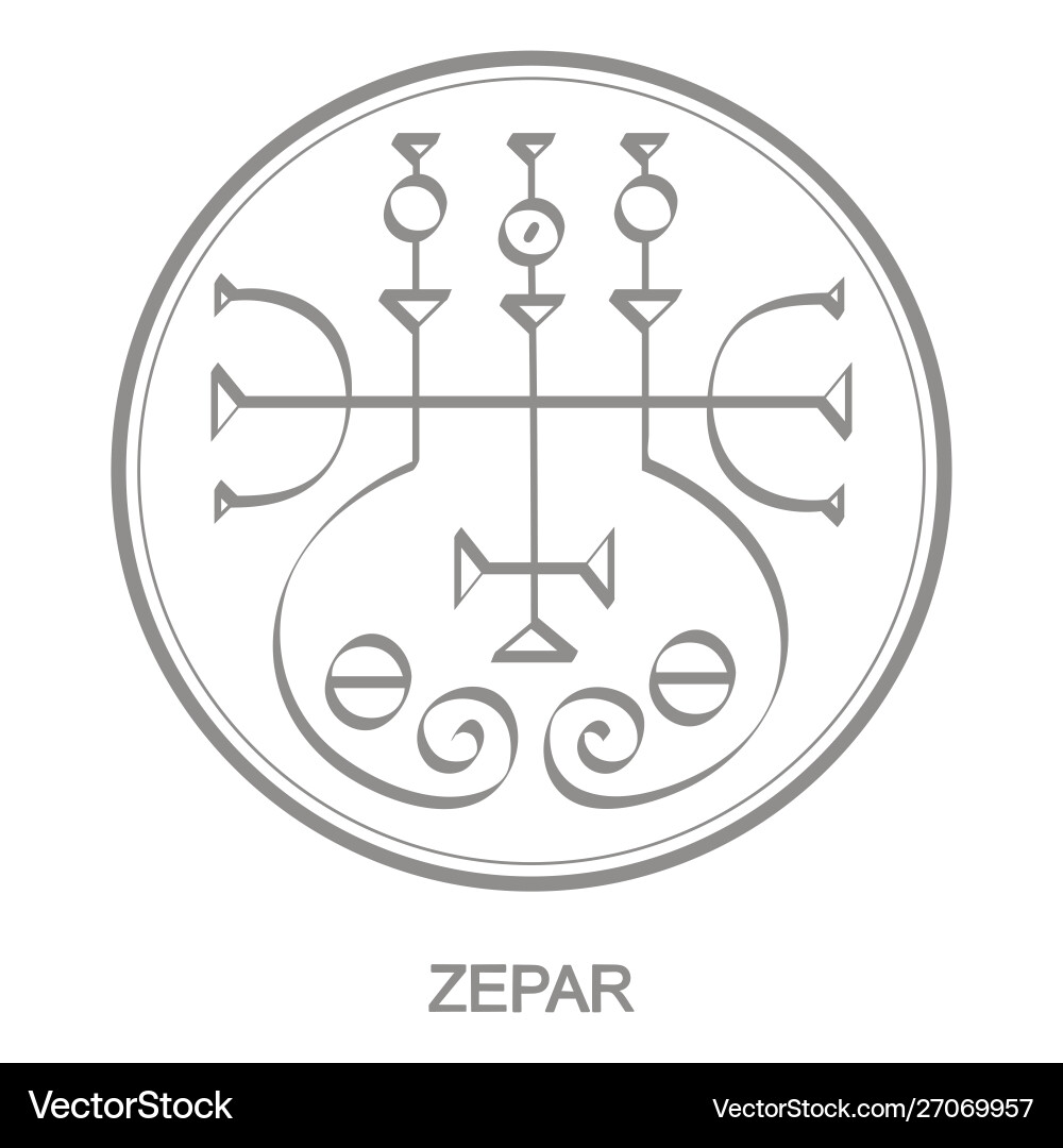 Icon with symbol demon zepar Royalty Free Vector Image