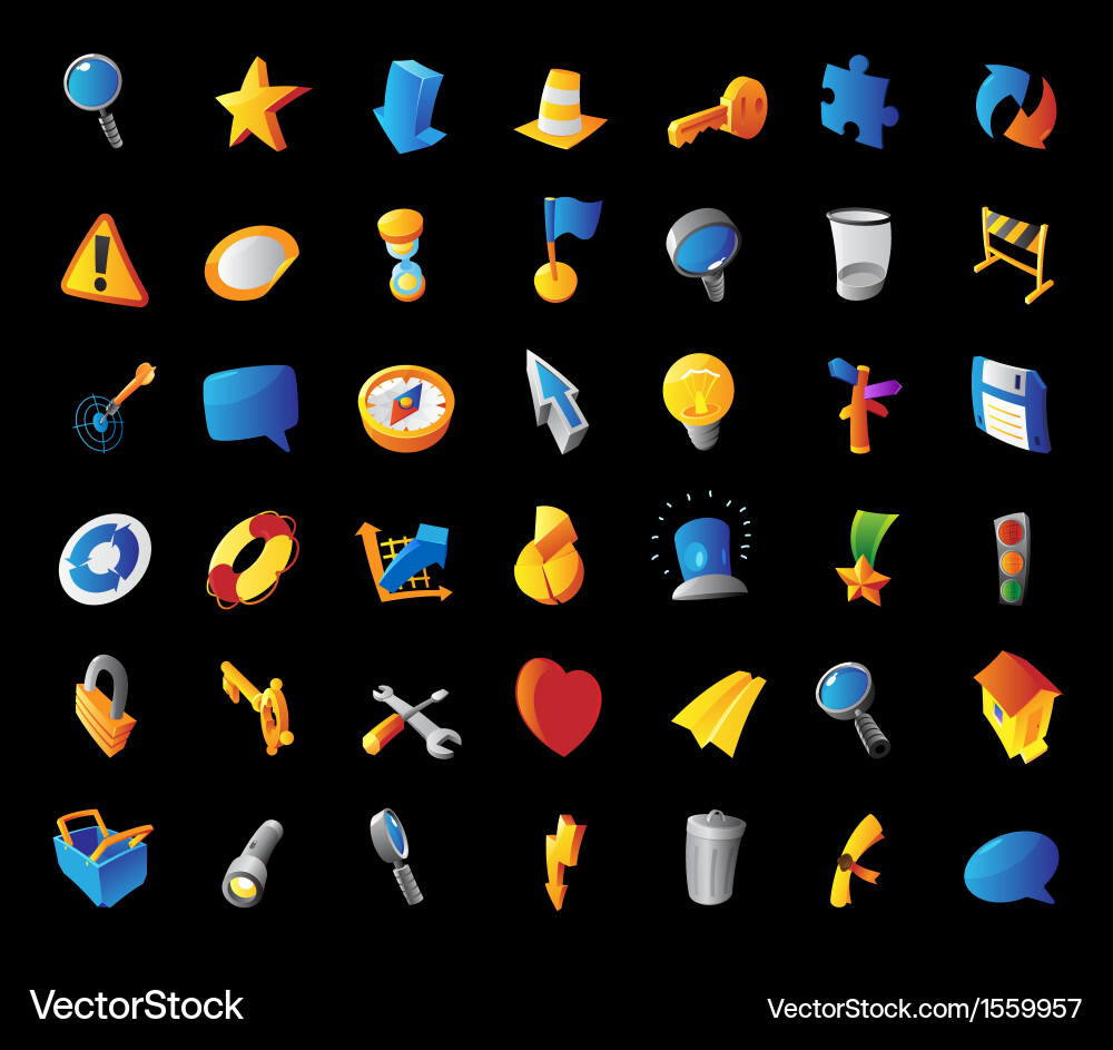 Icons for signs and metaphors Royalty Free Vector Image