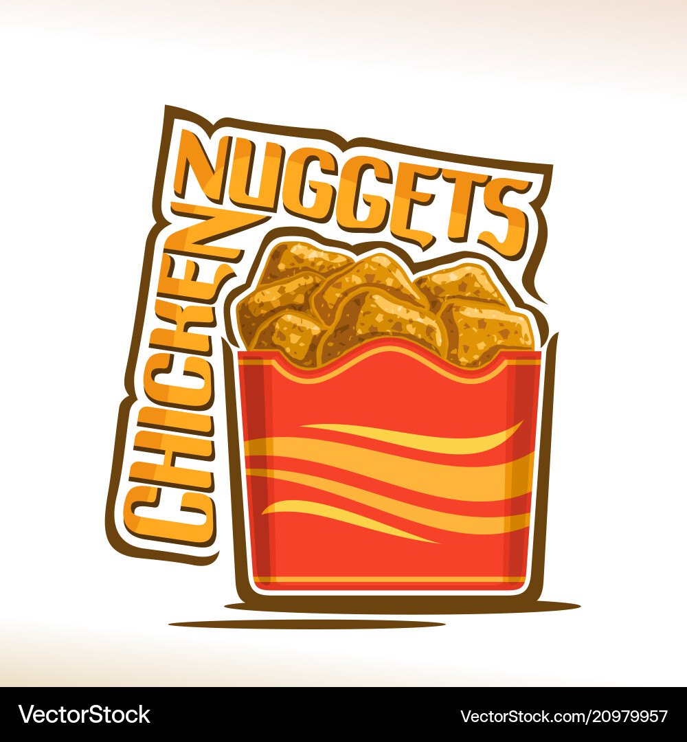 Logo for crispy chicken nuggets Royalty Free Vector Image