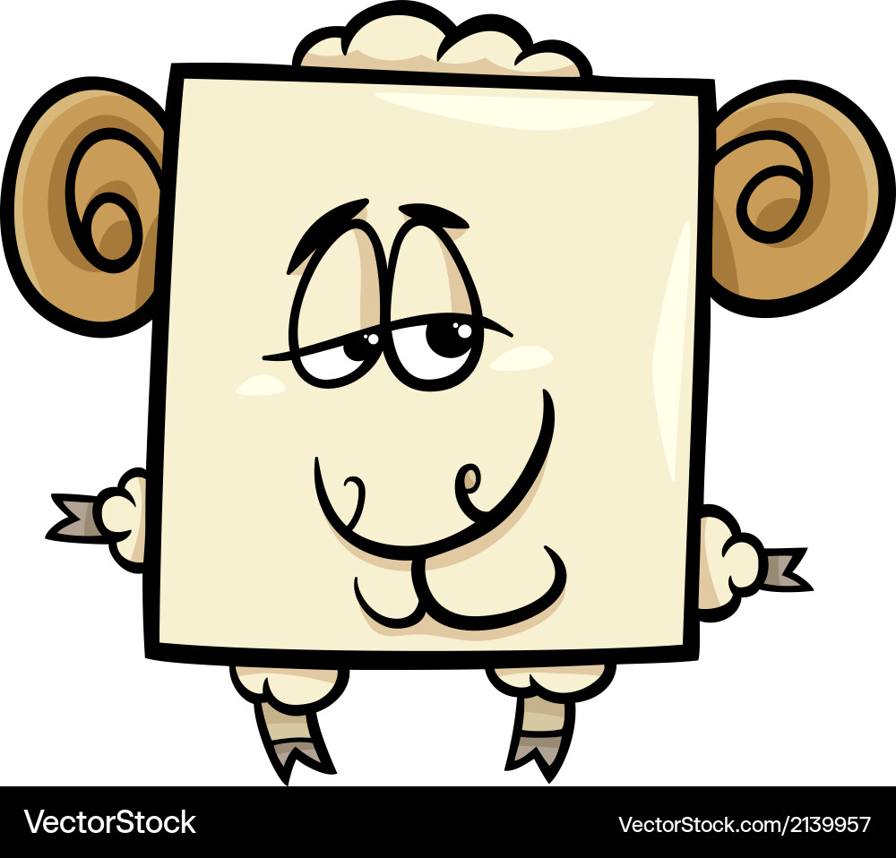 Square ram cartoon Royalty Free Vector Image - VectorStock