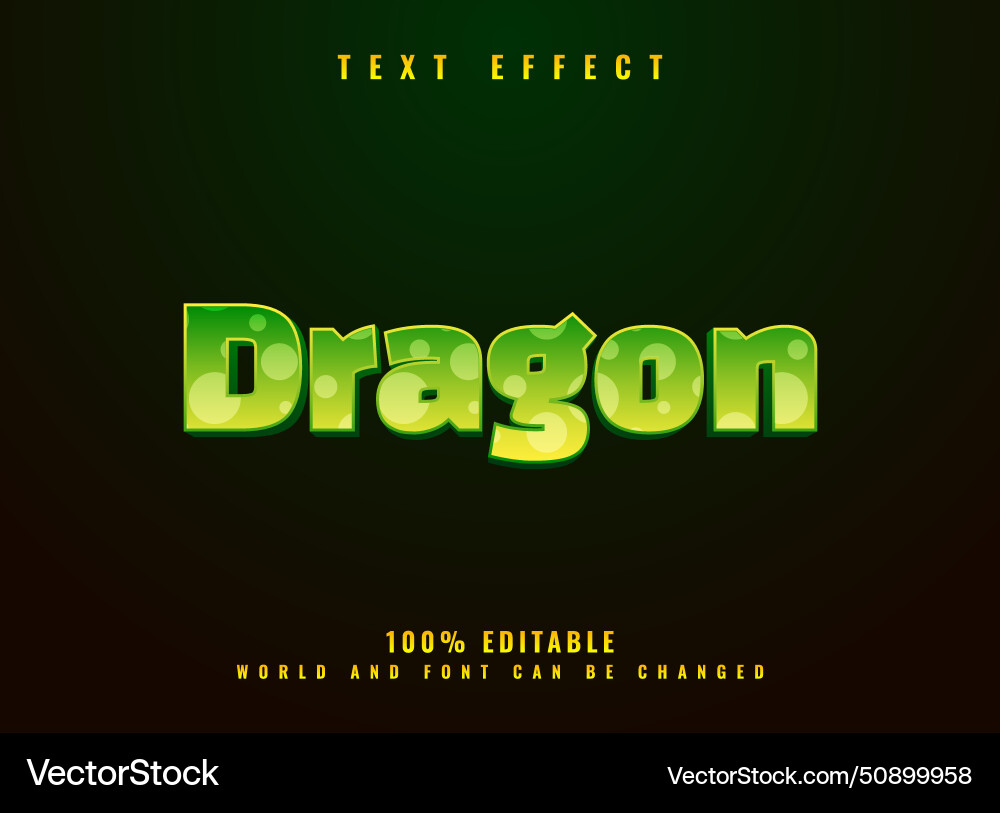 Fantasy cartoon dragon 3d game logo title text Vector Image
