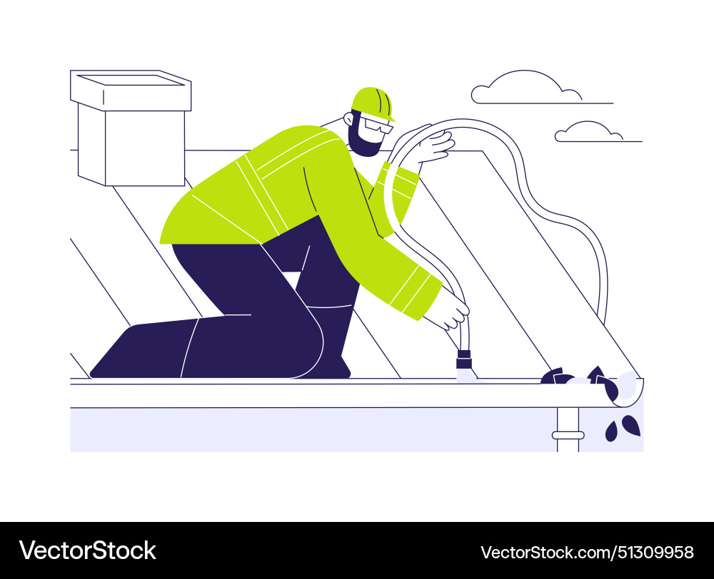 Gutter cleaning abstract concept Royalty Free Vector Image