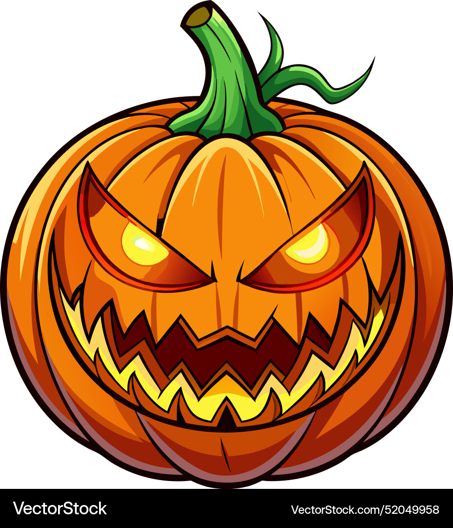 Halloween creepy pumpkin design Royalty Free Vector Image