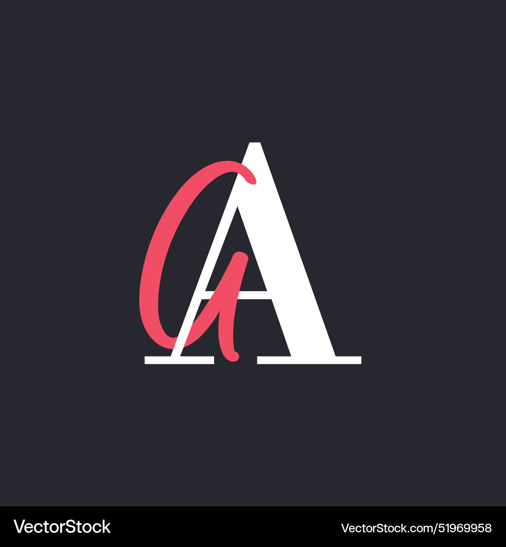 Letter aa logo perfectly blended initials Vector Image