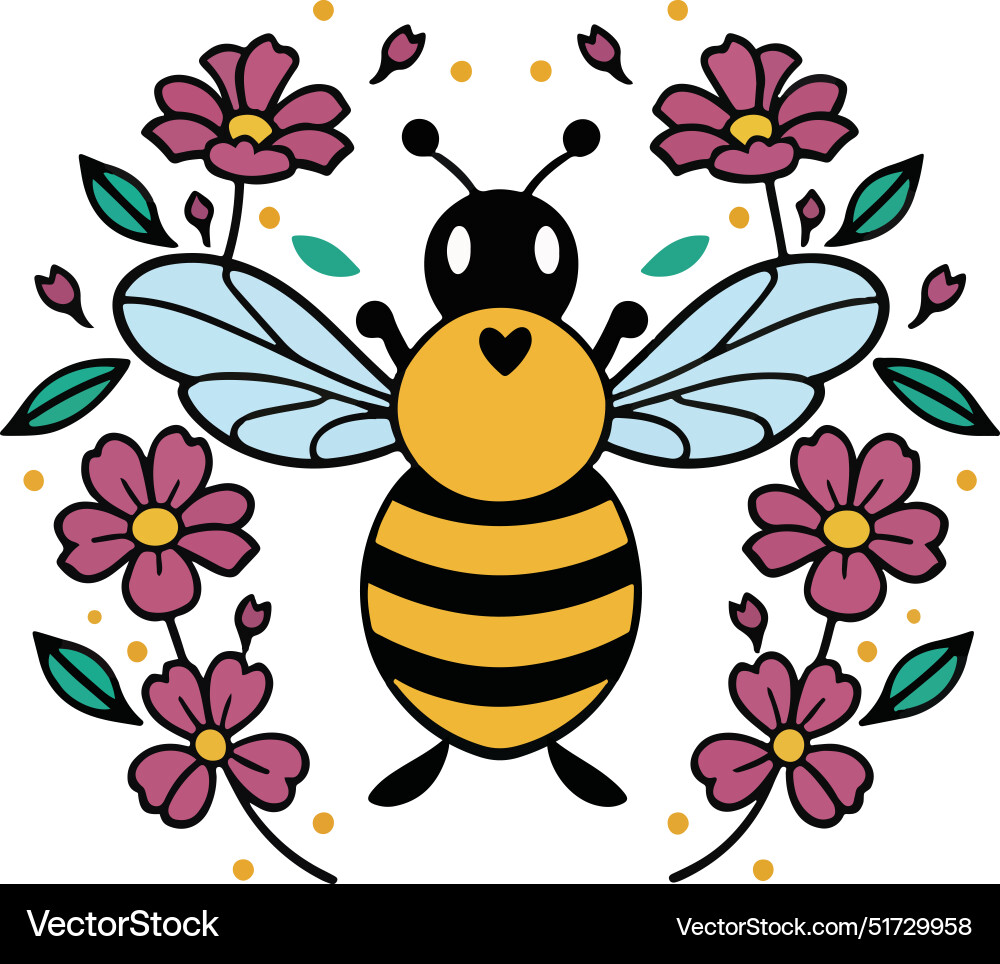 Little bee Royalty Free Vector Image - VectorStock