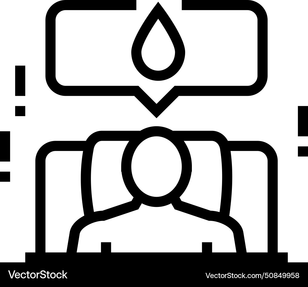 Nocturia urology line icon Royalty Free Vector Image