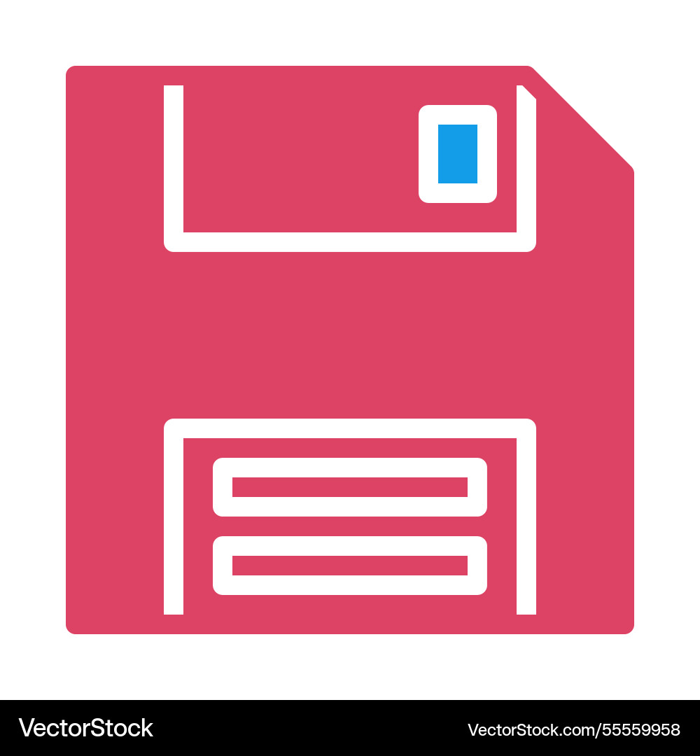Retro floppy disk icon colorful design Royalty Free Vector