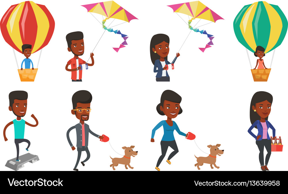 Set of sport characters Royalty Free Vector Image
