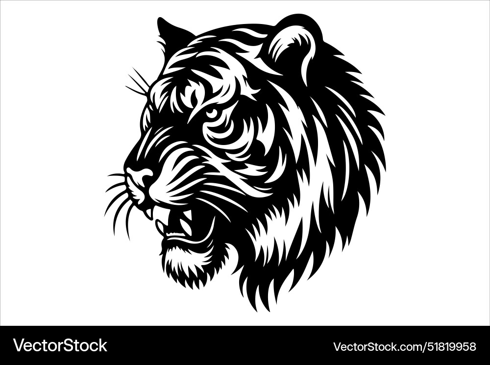 Tiger head file Royalty Free Vector Image - VectorStock