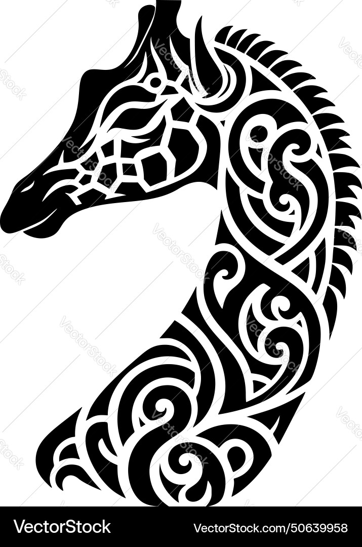 Tribal giraffe design Royalty Free Vector Image