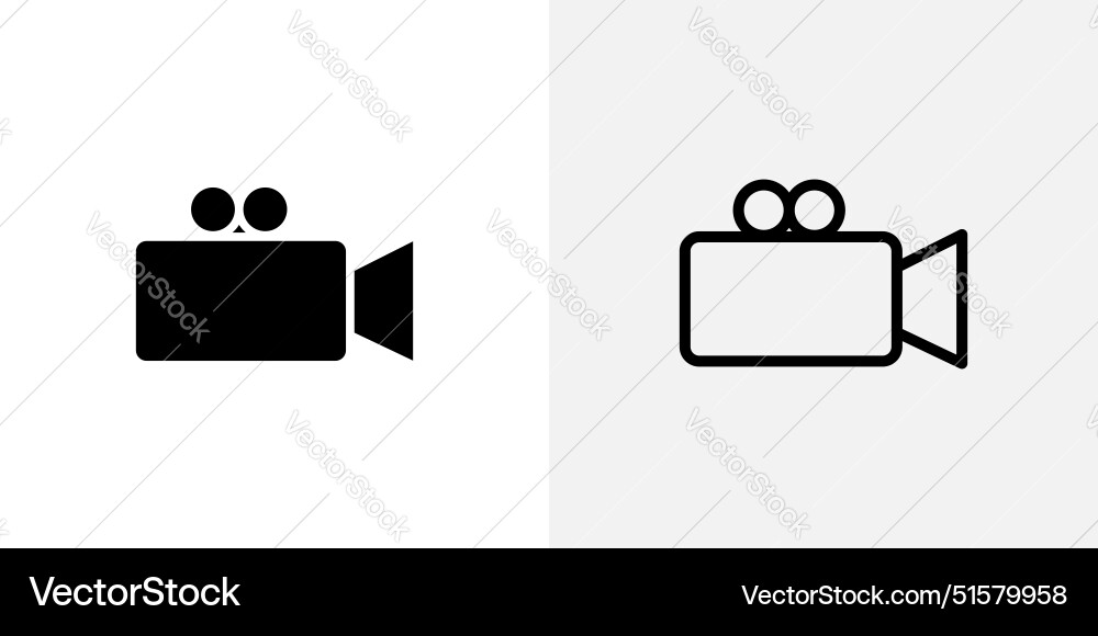 Video camera icon set Royalty Free Vector Image