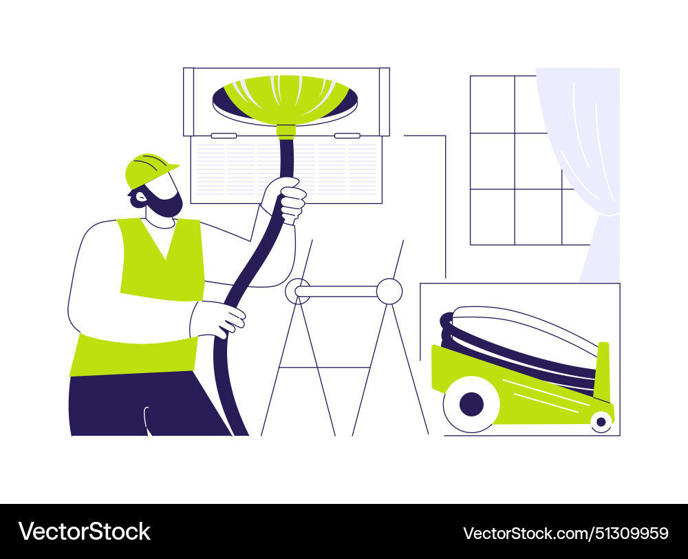Air duct cleaning abstract concept Royalty Free Vector Image