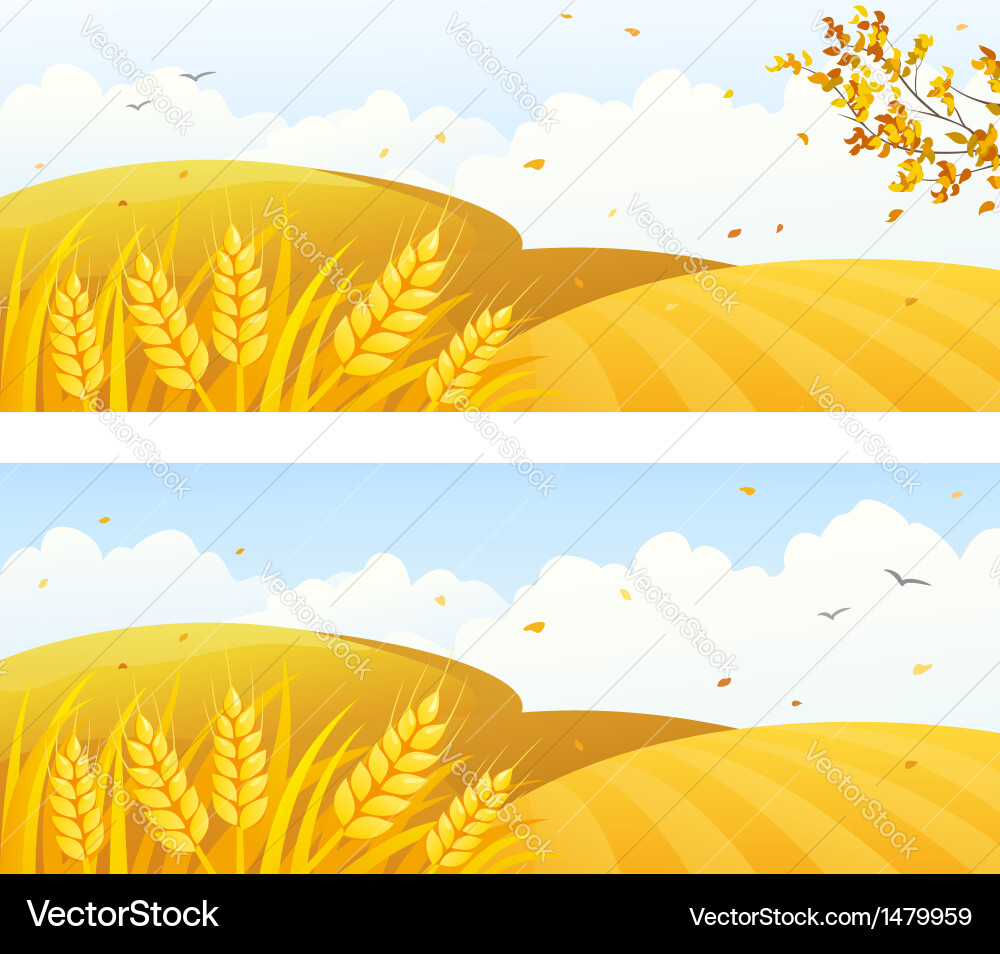 Autumn crop banners Royalty Free Vector Image - VectorStock