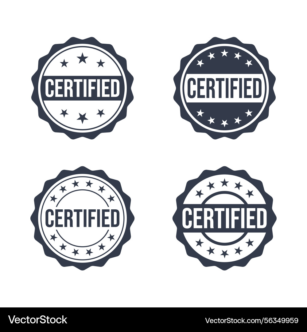 Certified stamp icon for product packaging Vector Image