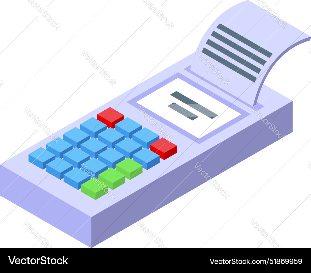 Electronic cash register printing a receipt Vector Image