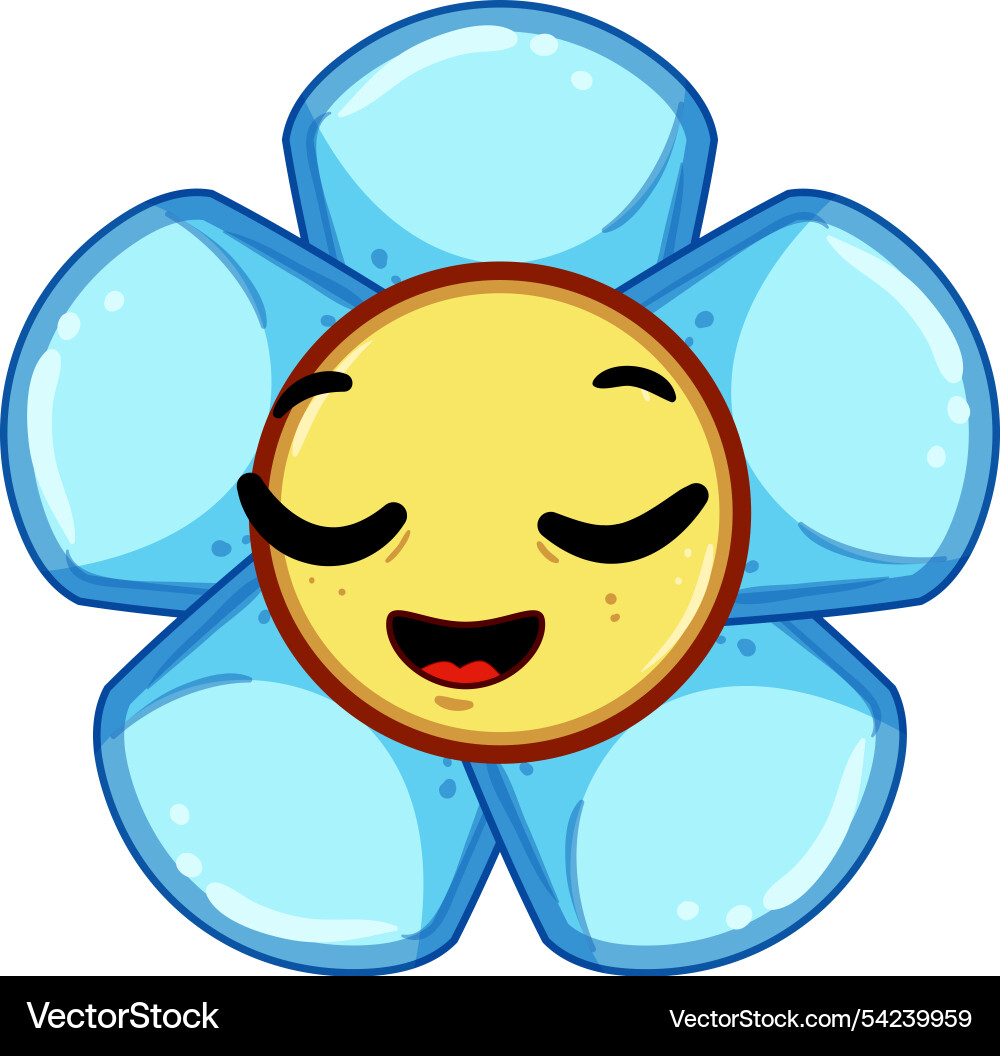 Expression flower face cartoon Royalty Free Vector Image