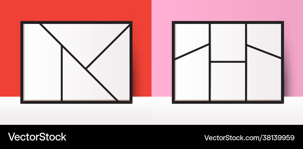 Horizontal collage set layout template frames Vector Image