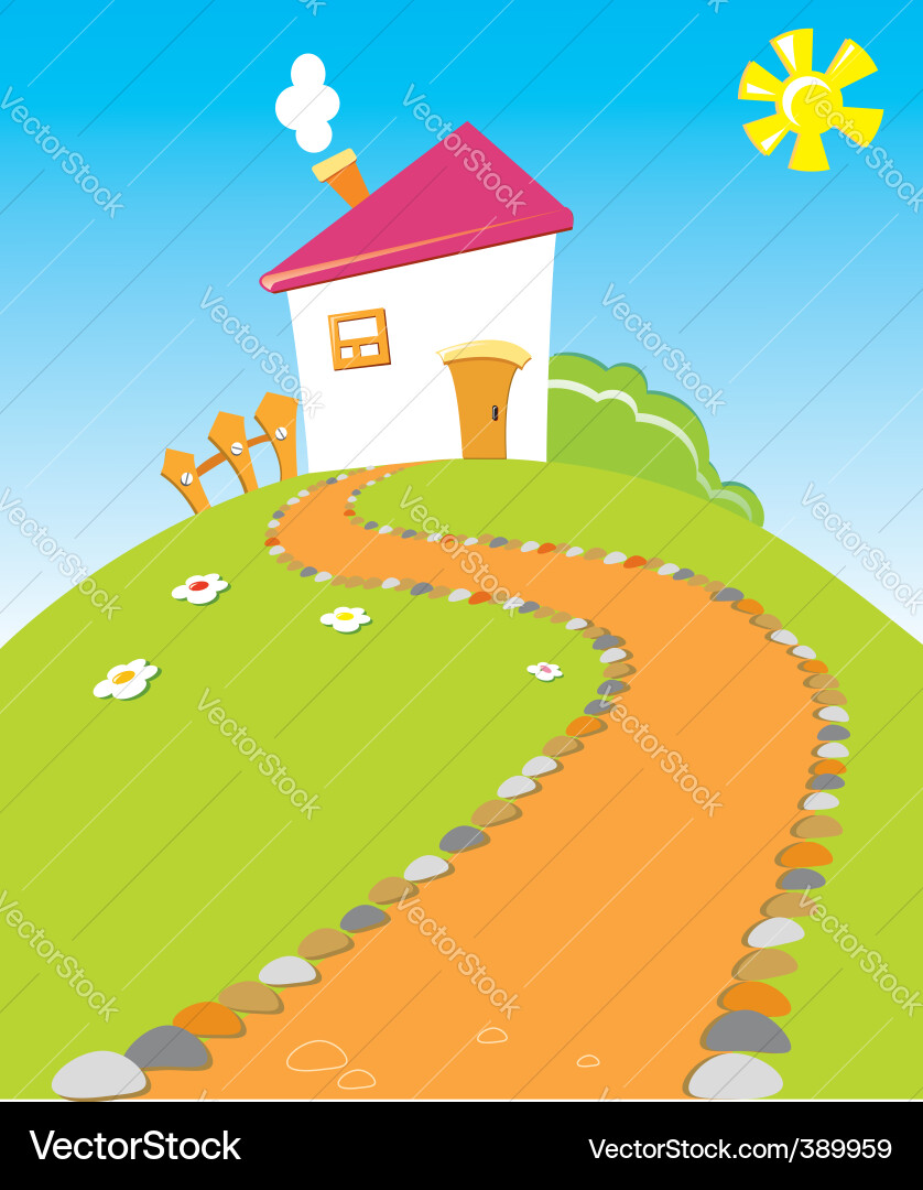 House road Royalty Free Vector Image - VectorStock