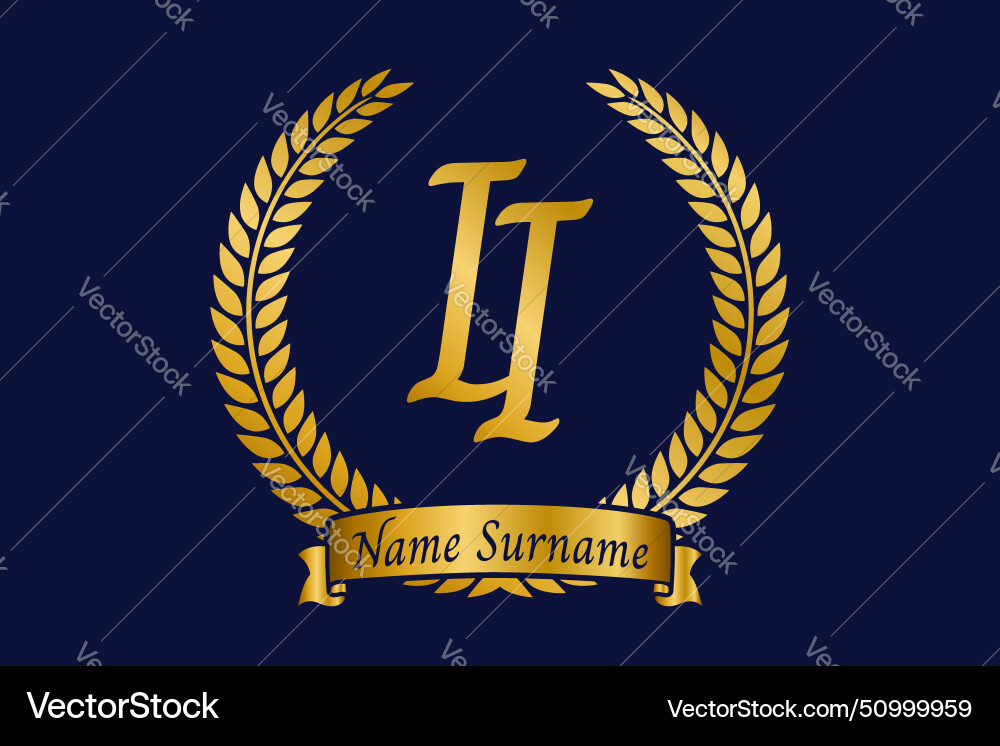 Initial letter i and ii monogram logo design Vector Image