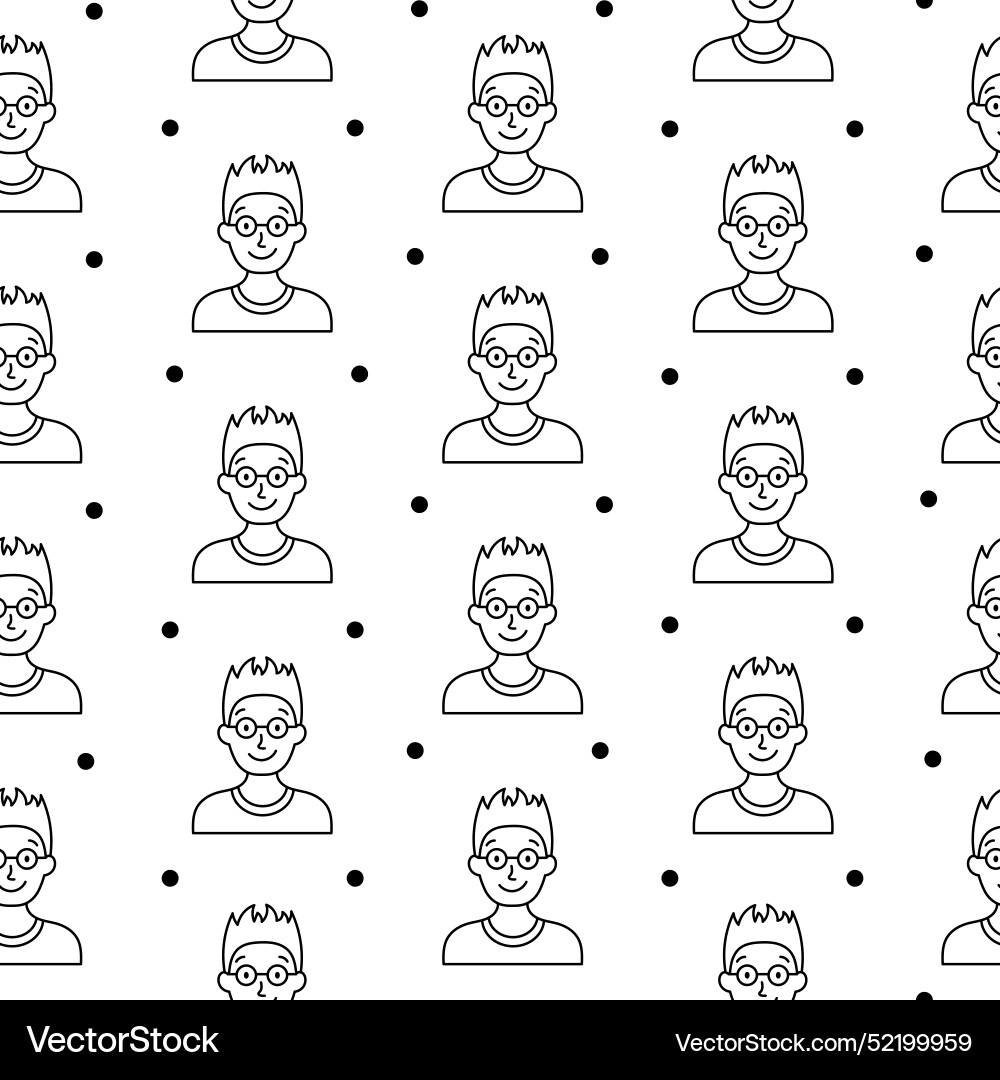 Kids different user profile coloring page Vector Image