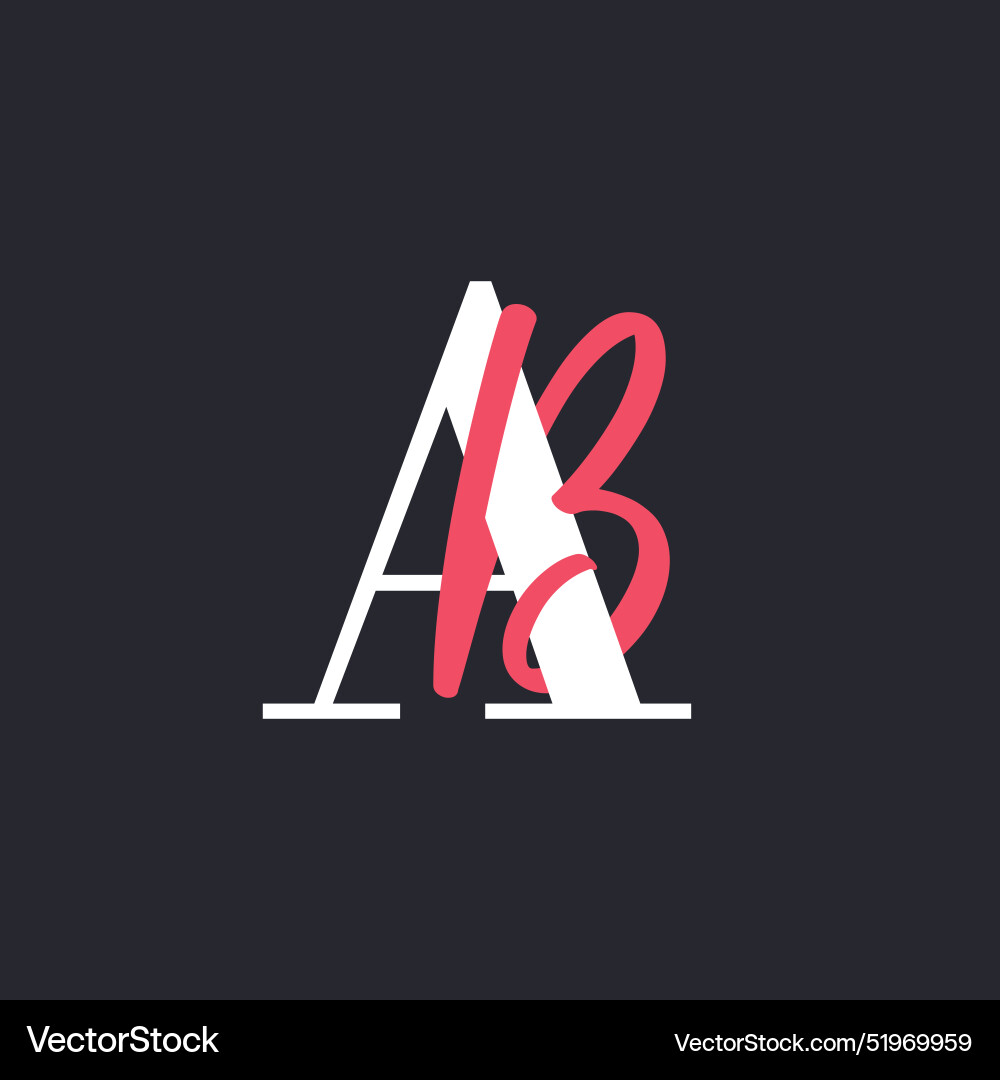 Letter ab logo perfectly blended initials Vector Image