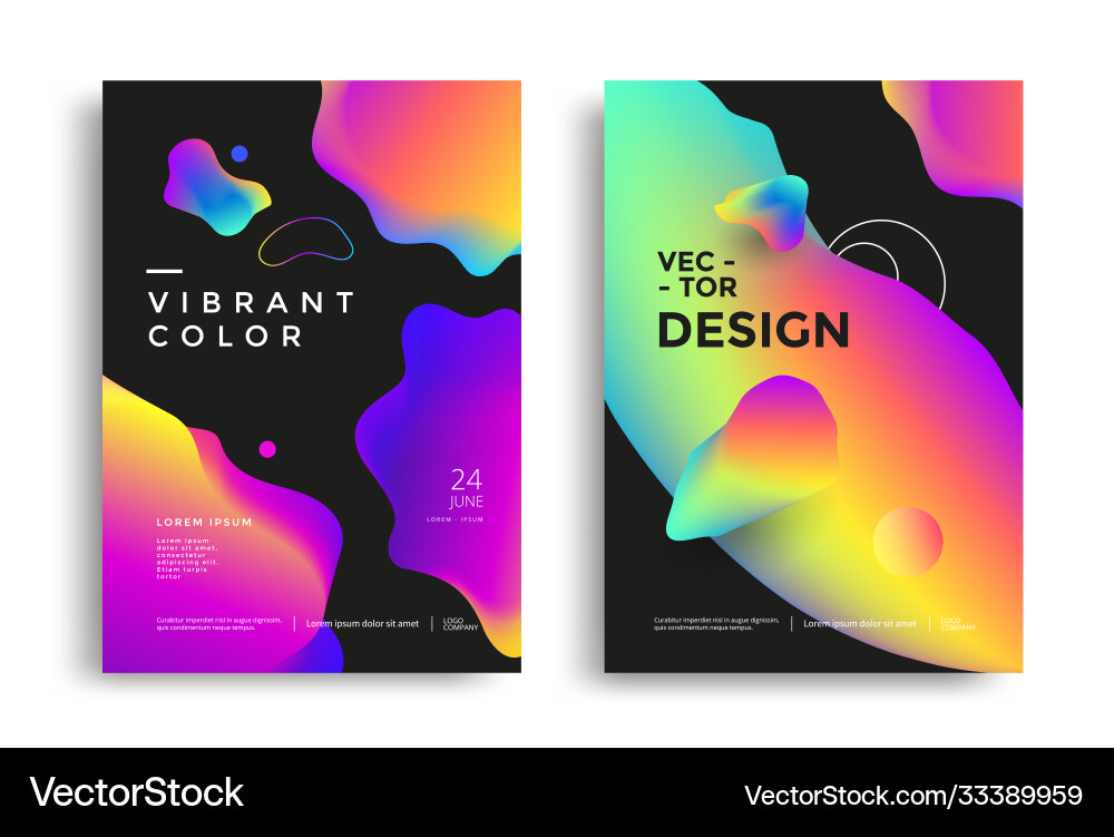 Modern poster layout with vibrant gradient shapes Vector Image