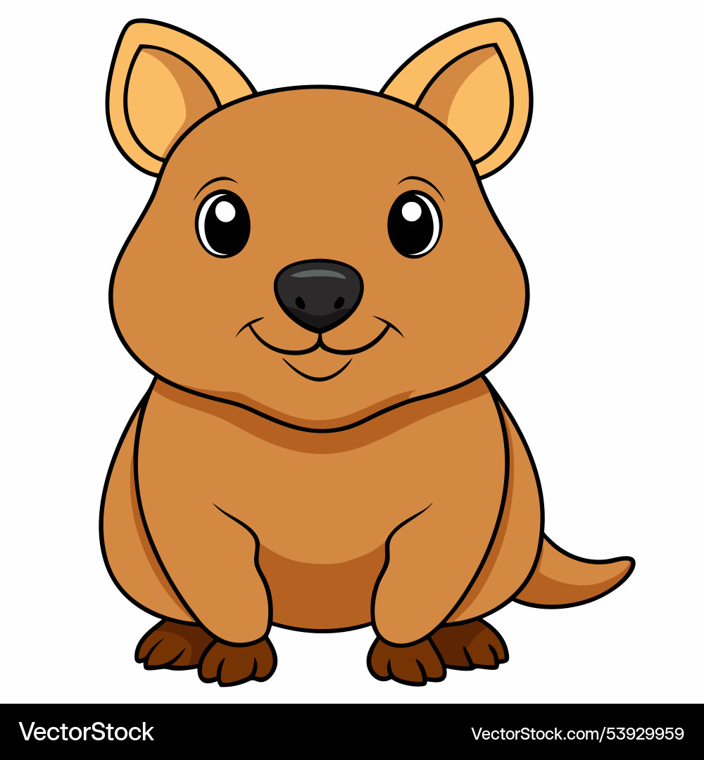 Quokka cartoon flat isolated on white background Vector Image