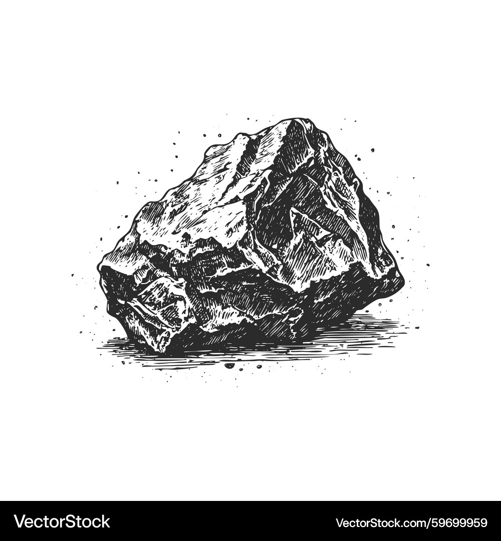 Rough Stone Sketch with Hatching – Royalty-Free Vector | VectorStock